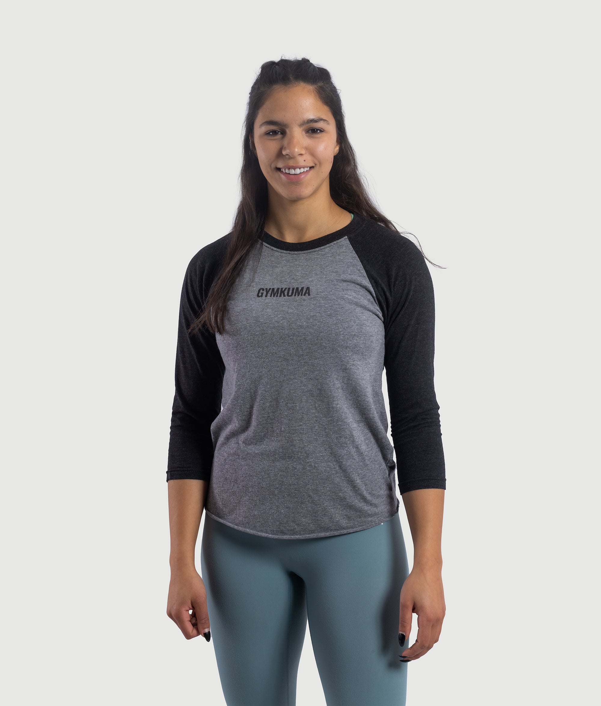 Melo 3/4 Top - Black/ Gray | GYMKUMA